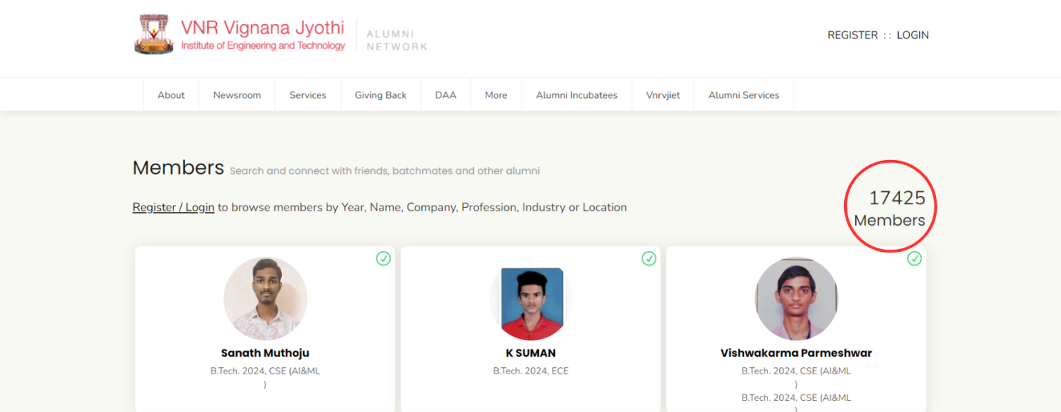 VNRVJIET’s Success In Building a Robust Alumni Database – Vaave Blog
